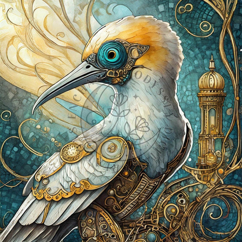 Fantasy Steampunk Birds | Digital, Art, AI Generated, Home Décor ...
