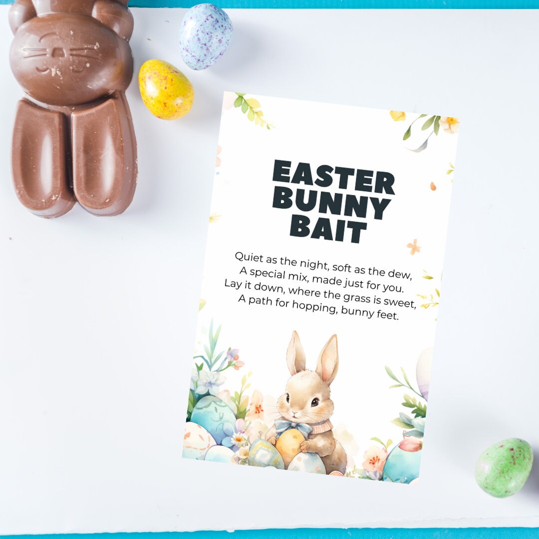 Easter Bunny Bait Printable Tag, Bunny Food Tag, Easter Craft, Easter ...