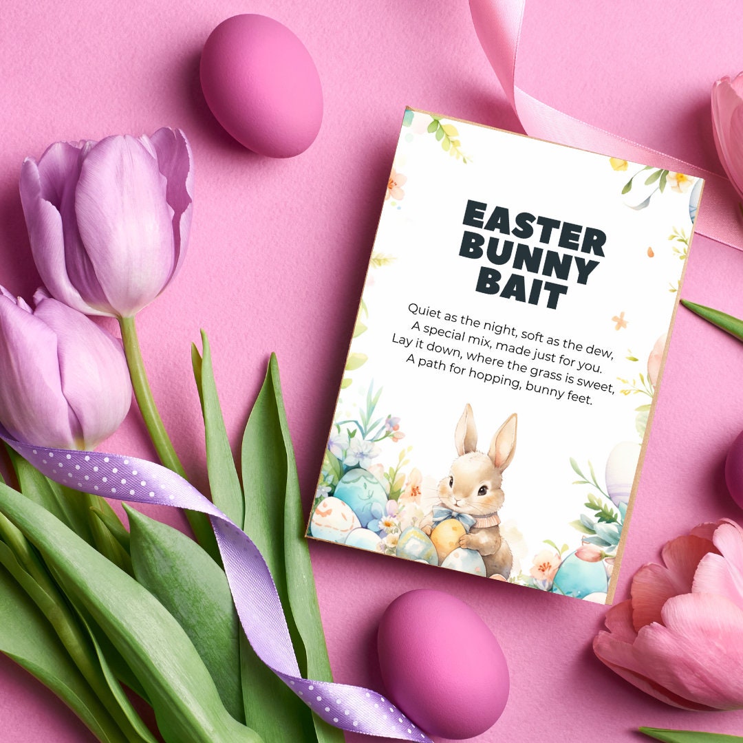 Easter Bunny Bait Printable Tag, Bunny Food Tag, Easter Craft, Easter ...