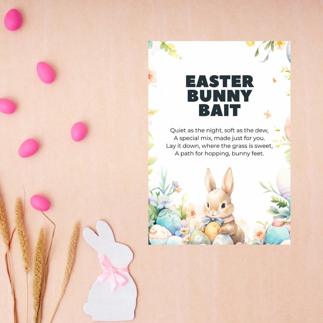 Easter Bunny Bait Printable Tag, Bunny Food Tag, Easter Craft, Easter ...