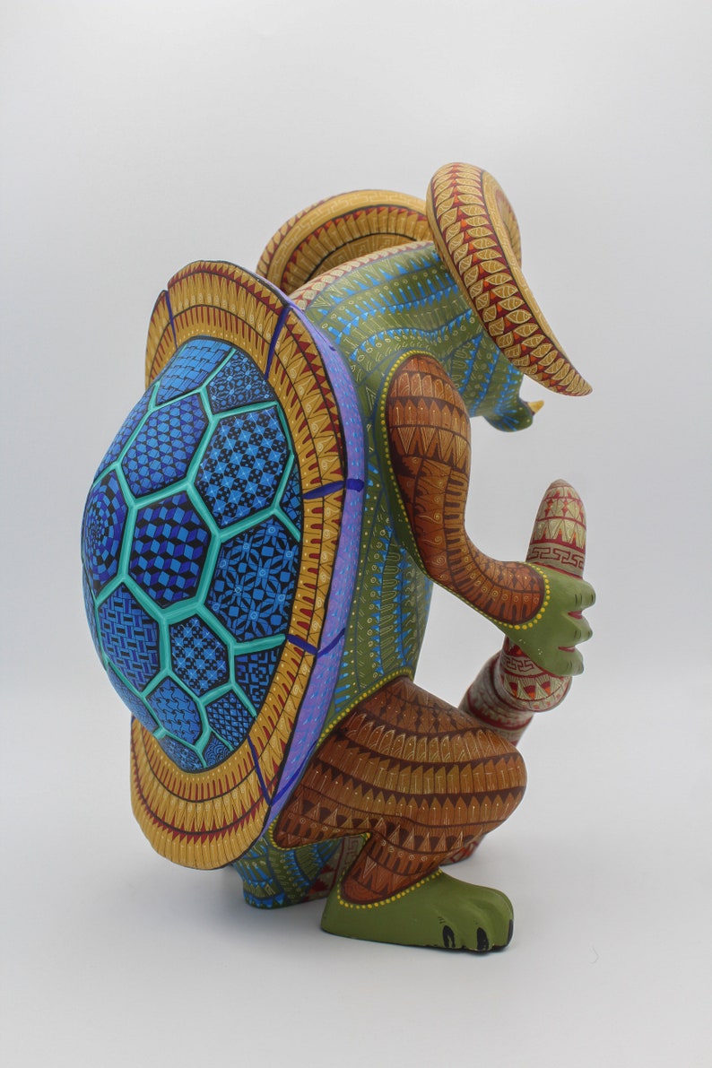Oaxacan Handmade Mexican Turtle Warrior Ram Fusion Masterpiece Alebrije ...