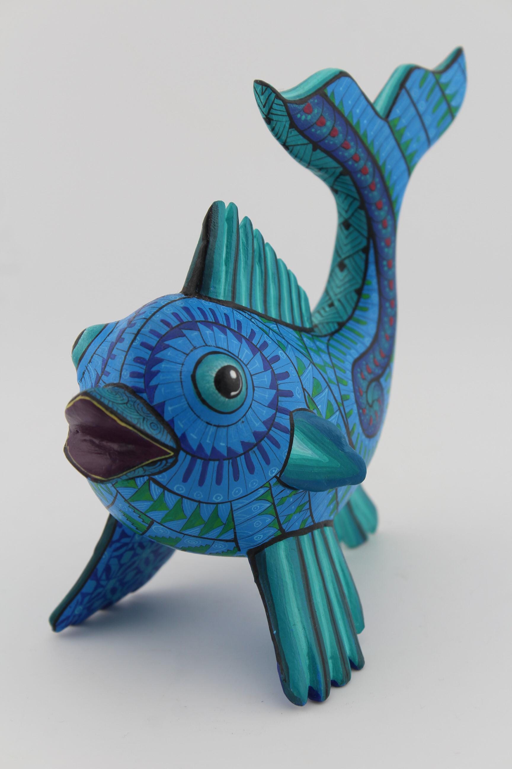 Traditional Mexican Fish Alebrije Statue, Wooden Figure, Carving ...