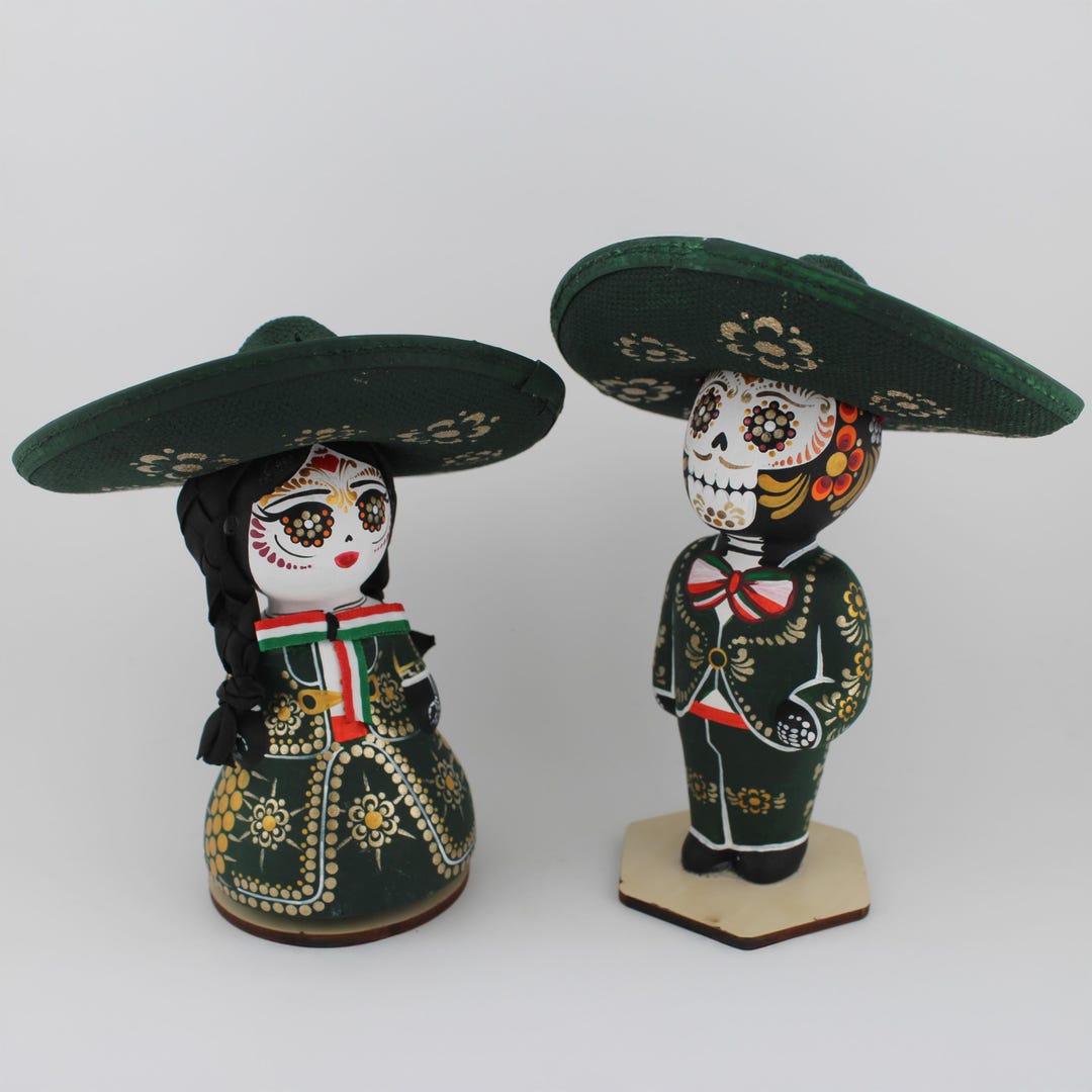 Skeleton Charro Clay Figures, Handmade Mexican Art, Traditional Charro ...
