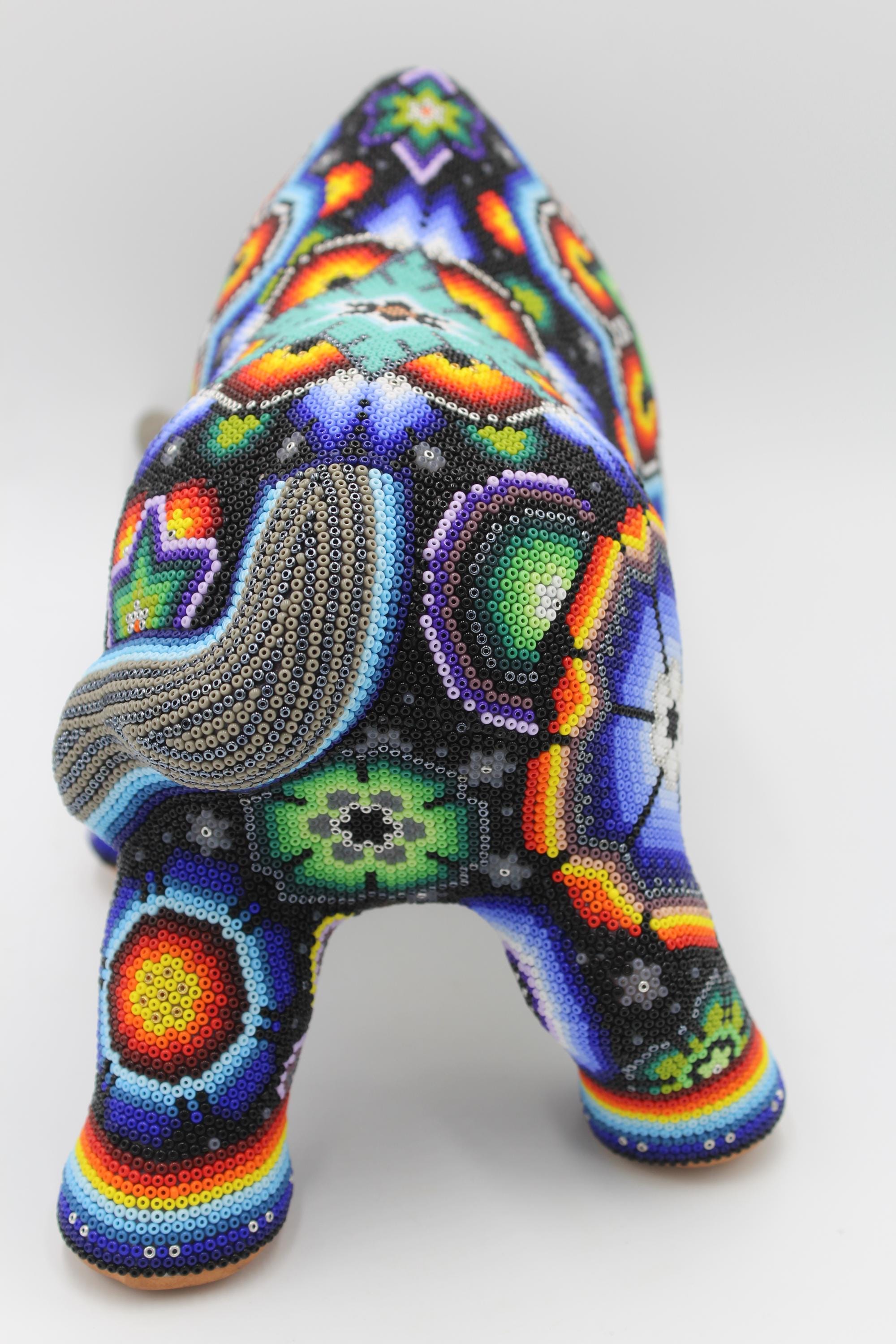 Handmade Huichol Charging Astral Bull Masterpiece, Traditional Jalisco ...