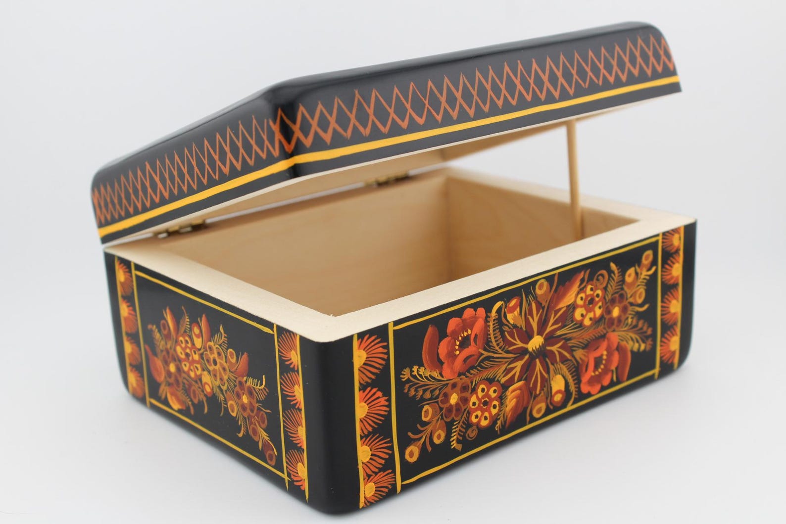 Traditional Olinala Flower Orange Flowery Jewelry Boxes, Handcarved ...