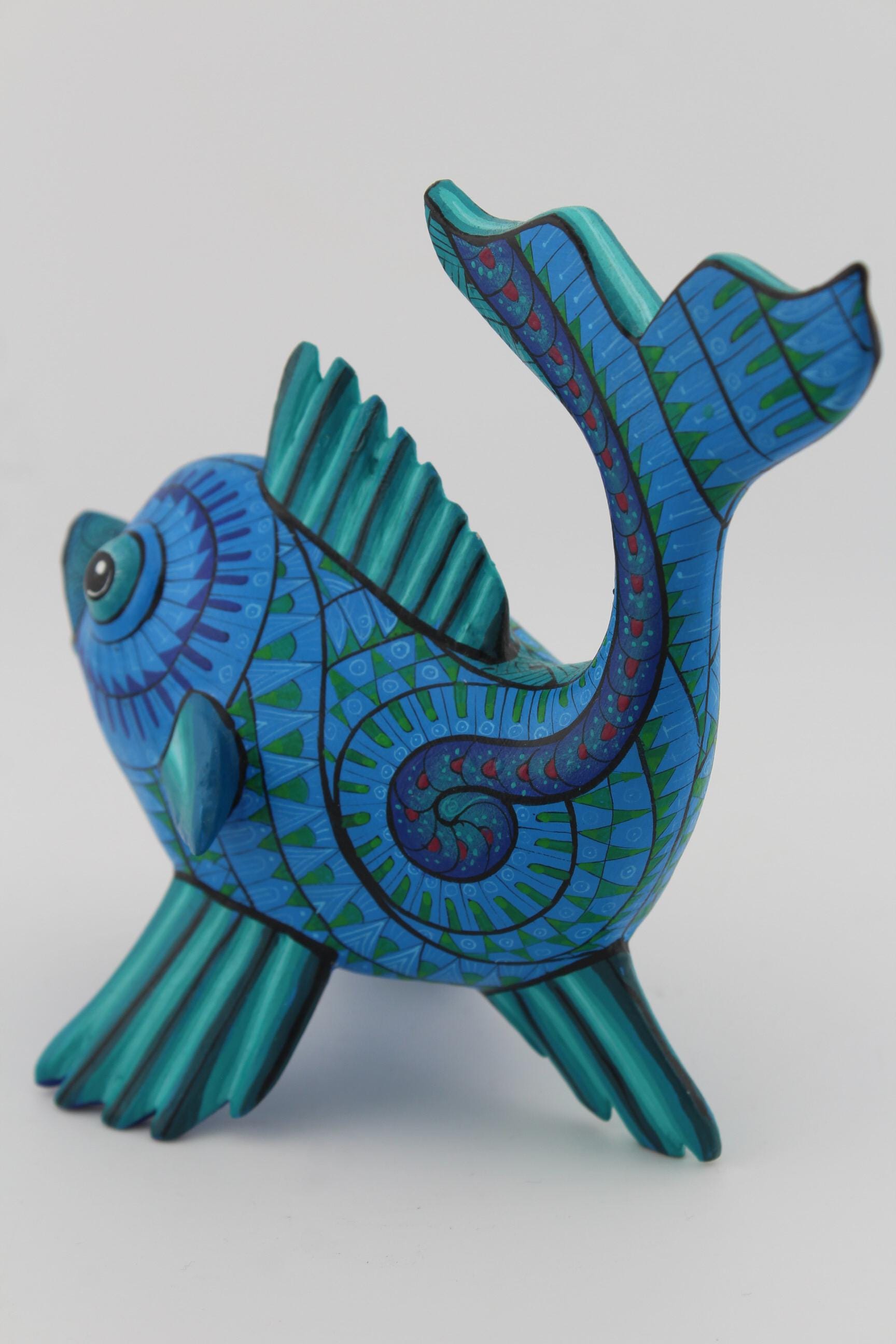 Traditional Mexican Fish Alebrije Statue, Wooden Figure, Carving ...