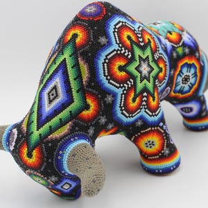 Handmade Huichol Charging Astral Bull Masterpiece, Traditional Jalisco ...