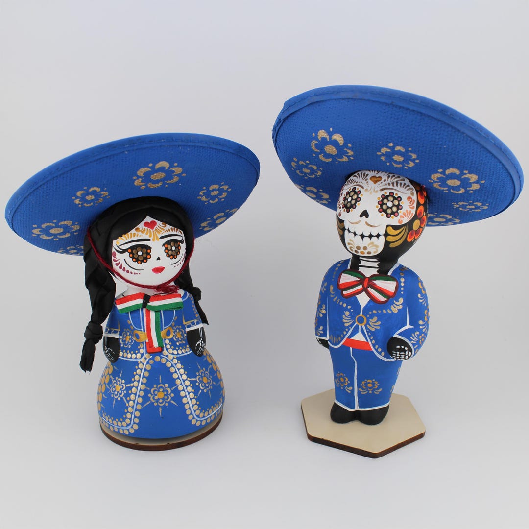Skeleton Charro Clay Figures, Handmade Mexican Art, Traditional Charro ...