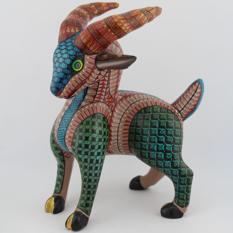 Colorful Ram Mexican Alebrije, Wooden Figure, Handmade by Master ...