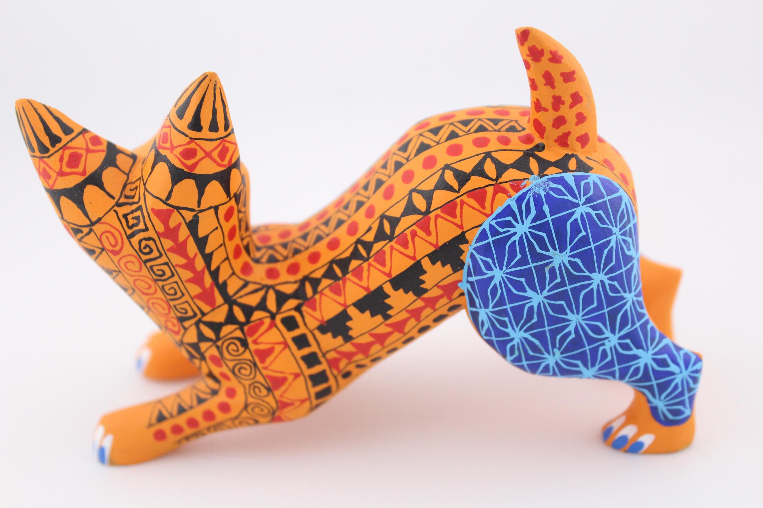 Adorable Kitty Cat Wooden Alebrije, Figure Handcarved, Handpainted by ...