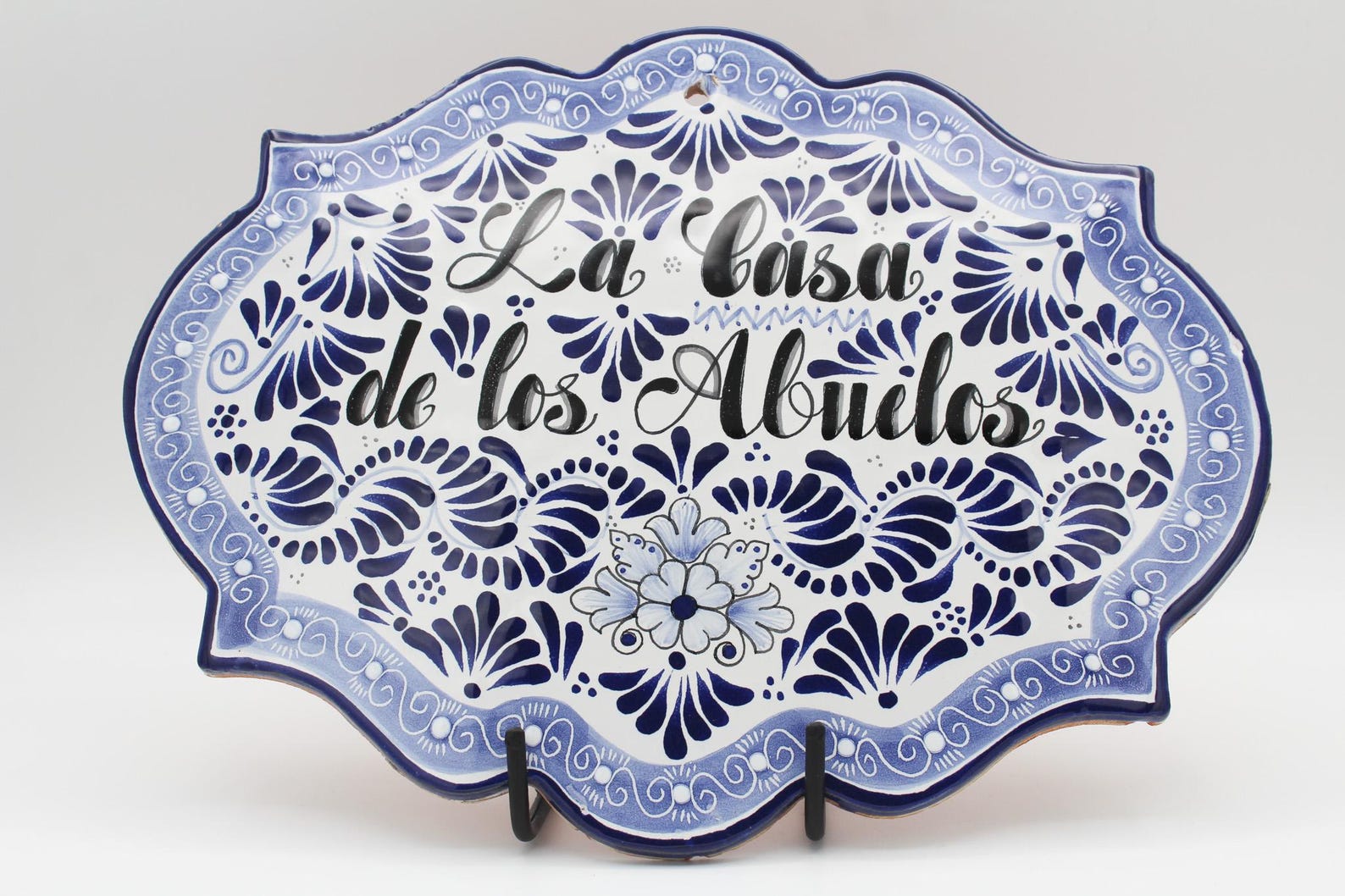 Traditional Cobalt Blue Talavera Welcome Bienvenido Phrase Home Sign ...