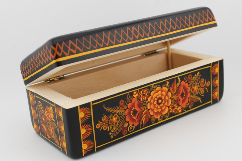 Traditional Olinala Flower Orange Flowery Jewelry Boxes, Handcarved ...
