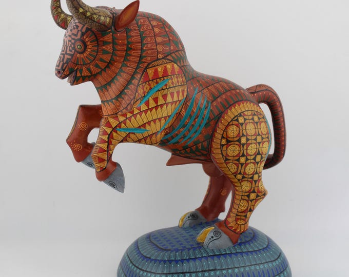 Mexican Dancing Charging Bull Alebrije, Figure Handmade by Master ...