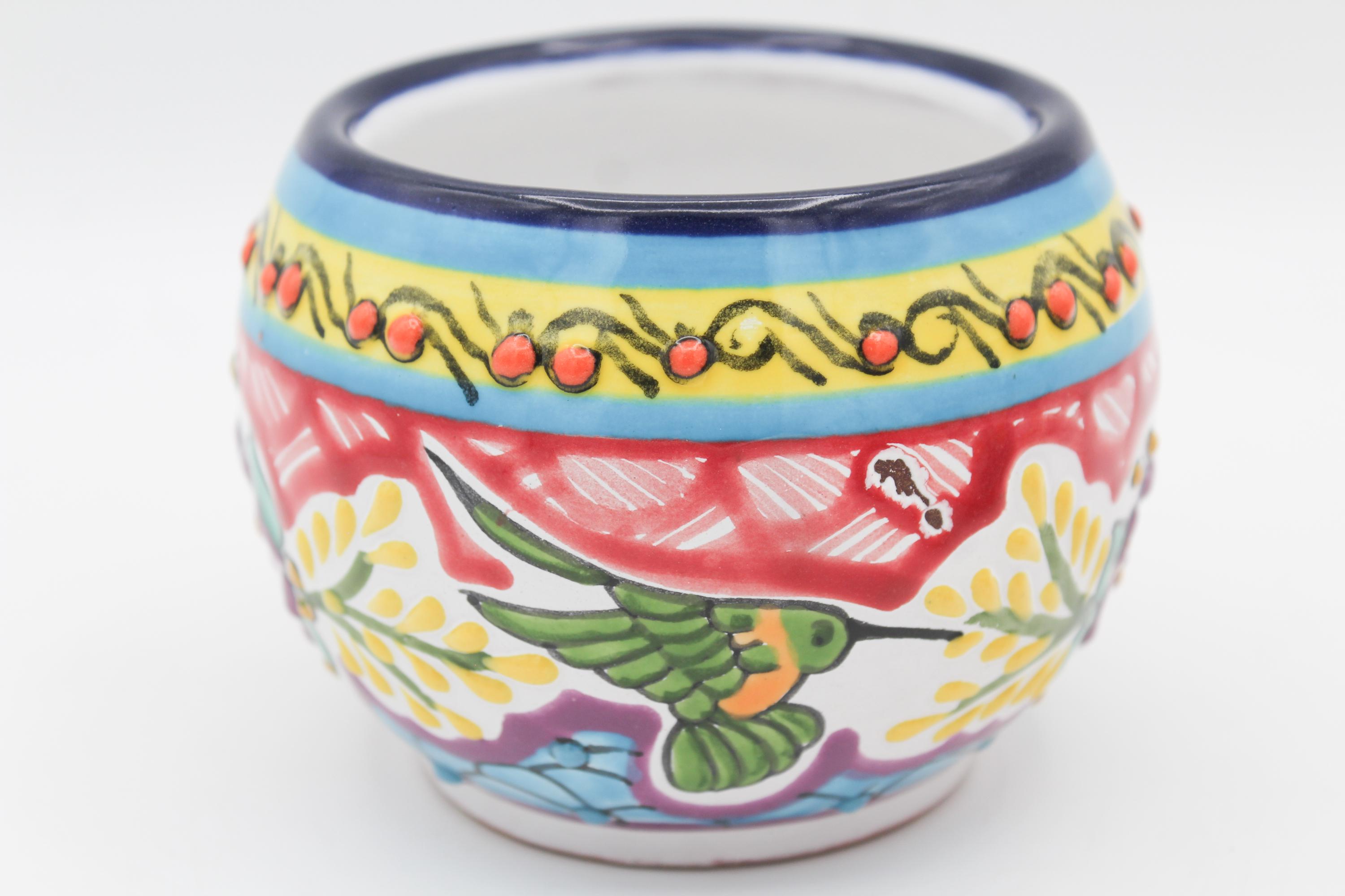 Modern Mexican Talavera Hummingbird 21oz Hot Chocolate Mug, Puebla ...