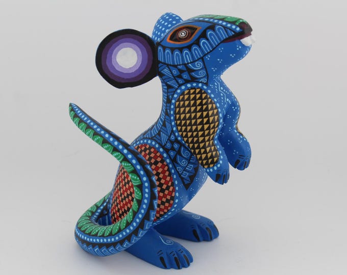 Adorable Cute Blue Big Teeth Mouse, Traditional Mexican, Oaxacan ...