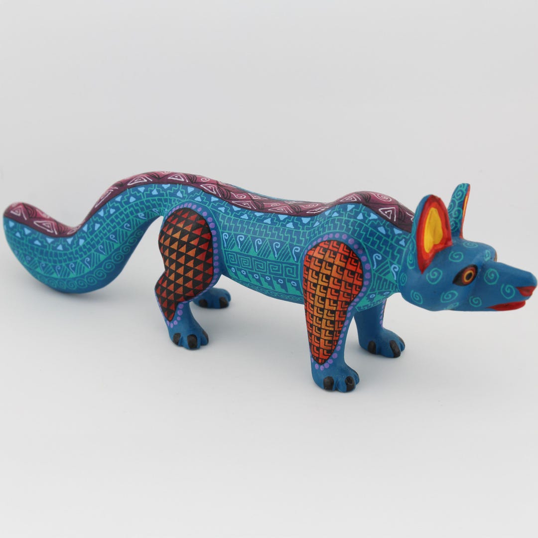 Mexican Wolf Traditional Wooden Alebrije Figure Statue, Handmade ...