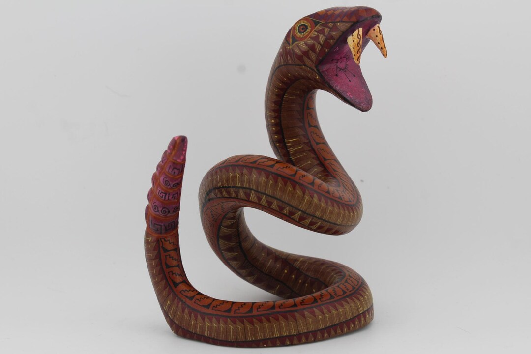 Fearsome and Cute Snake Wooden Alebrijes, Traditional Oaxacan Art ...