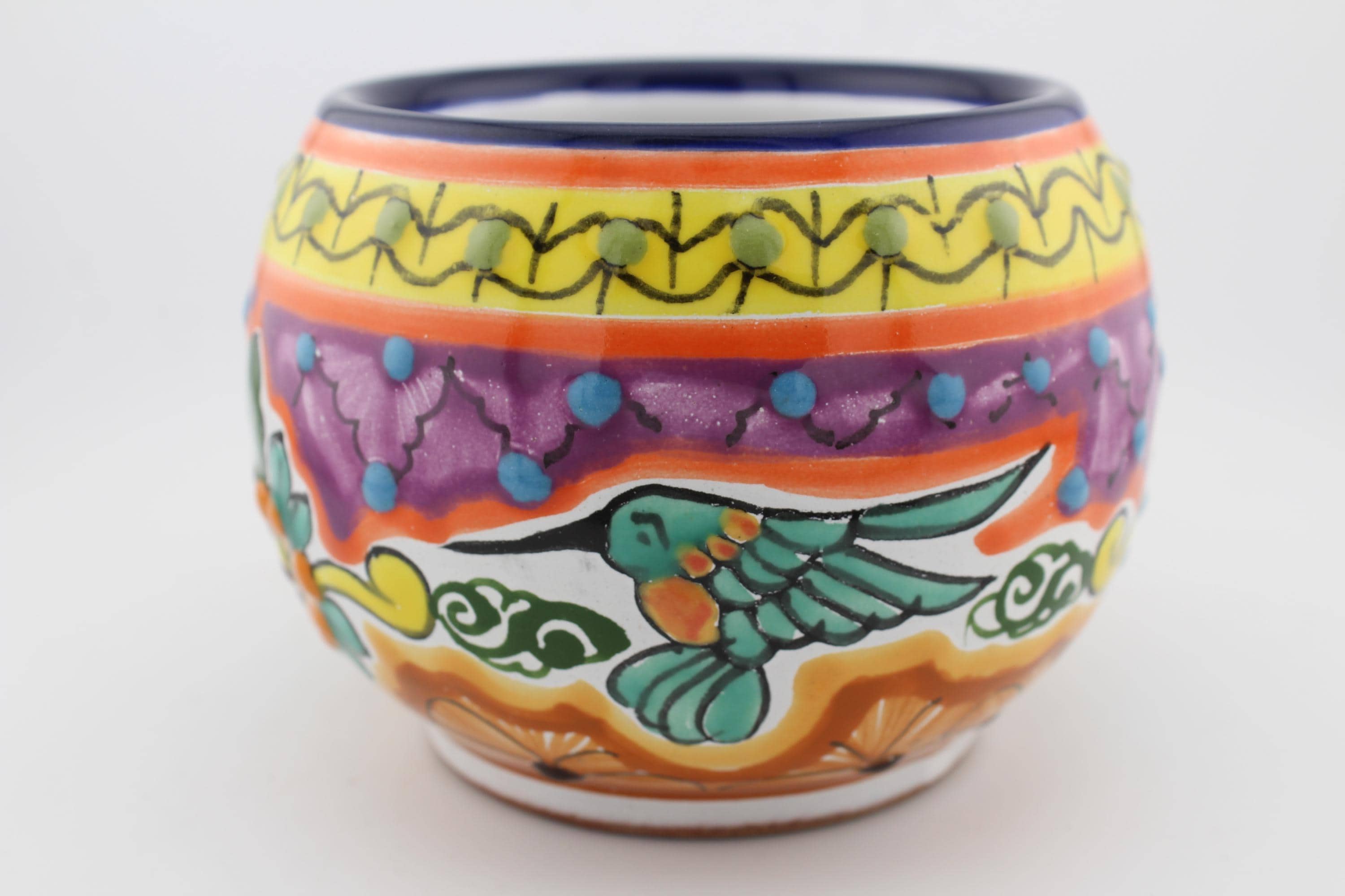 Modern Mexican Talavera Hummingbird 21oz Hot Chocolate Mug, Puebla ...