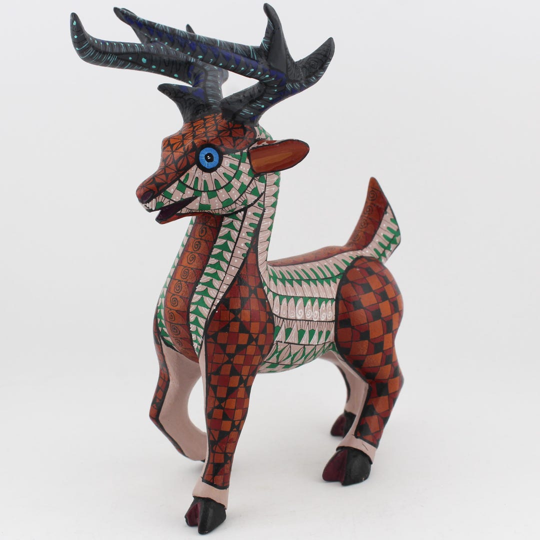 Mystical Deer Alebrije, Handcarved Spirit Animal, Handpainted ...
