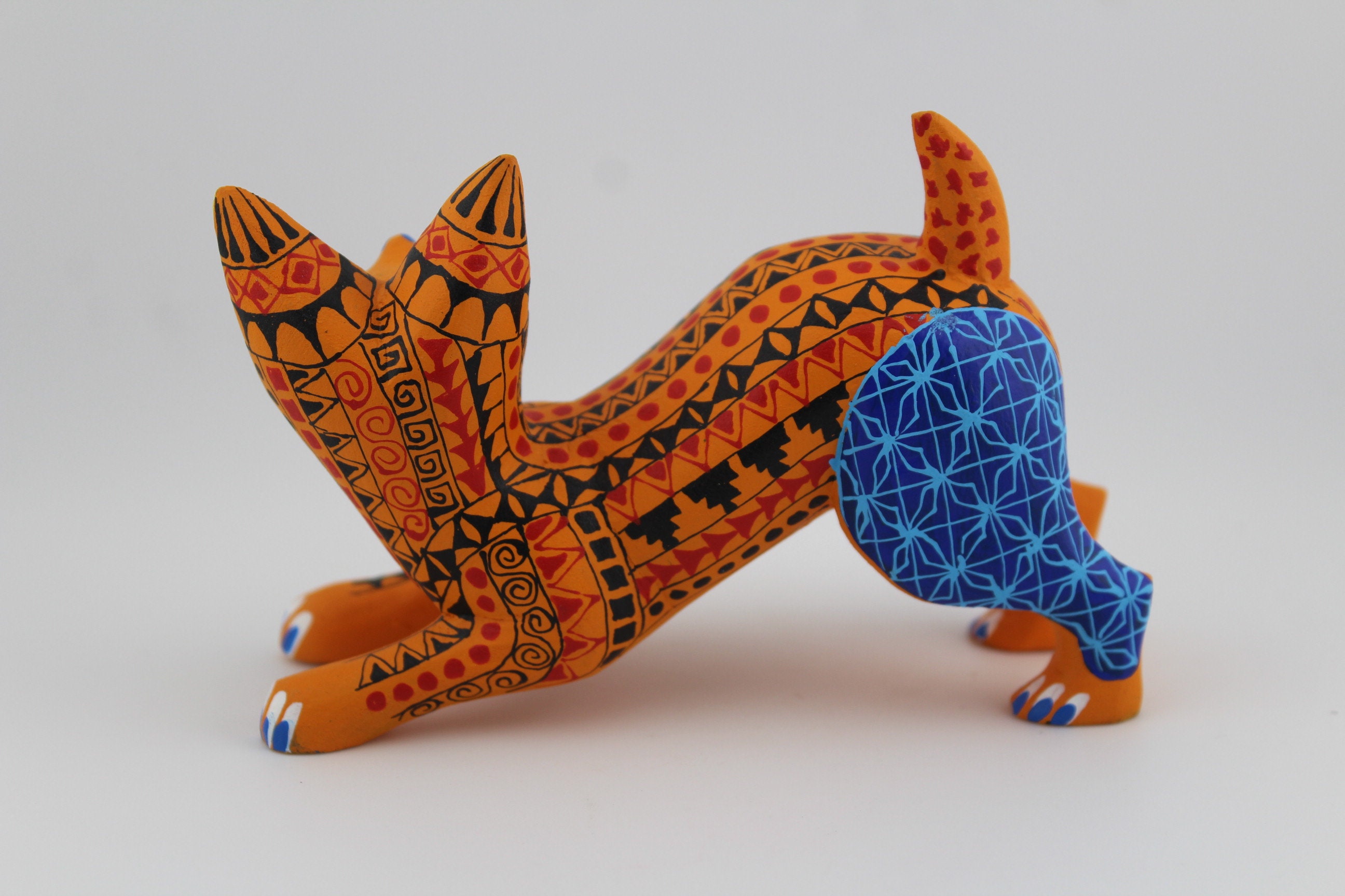 Adorable Kitty Wooden Alebrije, Figure Handcarved, Handpainted by ...