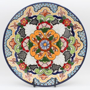 Handmade Mexican Flora Talavera Plate, Traditional Design 11.8 ...