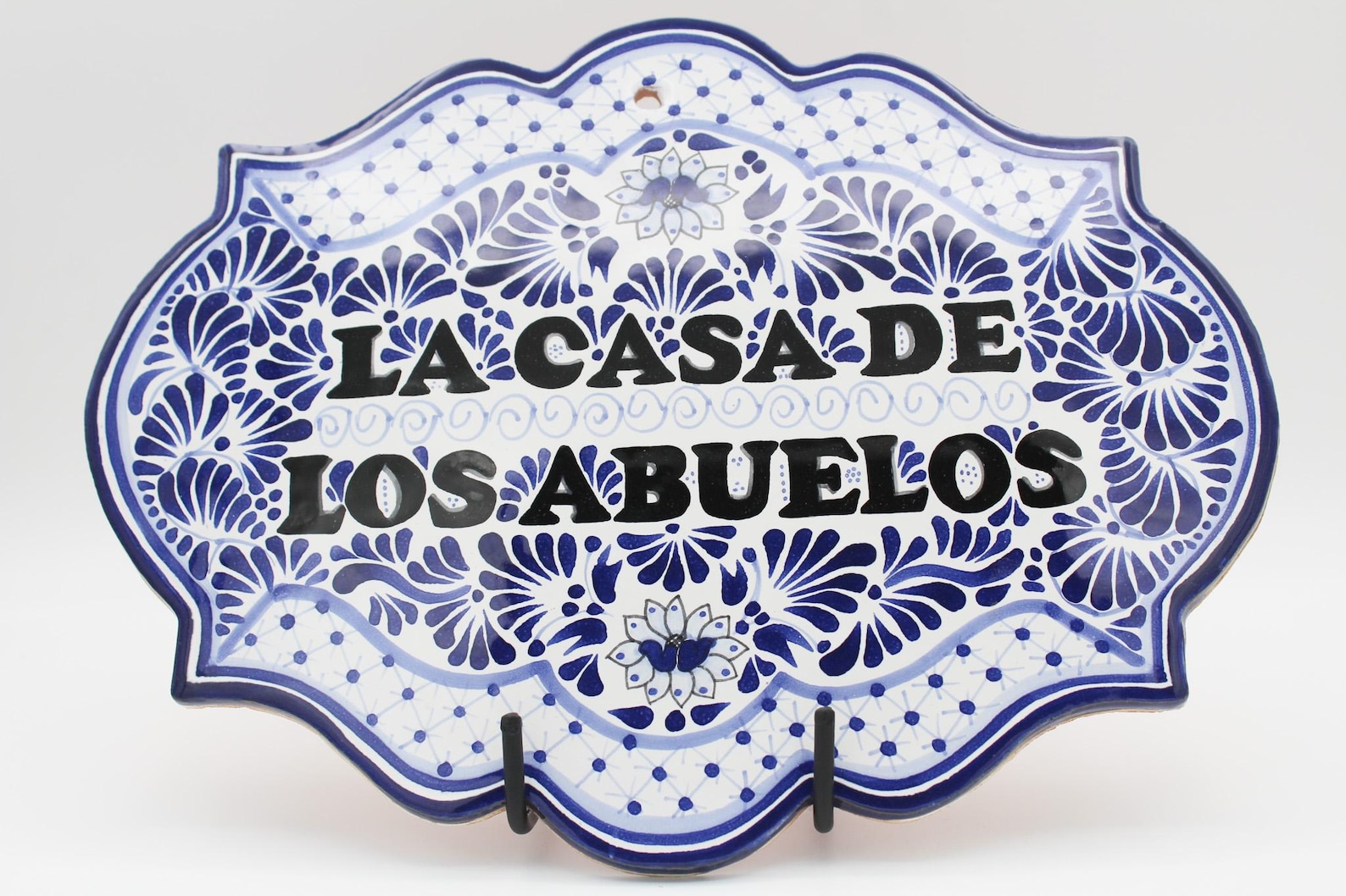 Traditional Cobalt Blue Talavera Welcome Bienvenido Phrase Home Signs ...