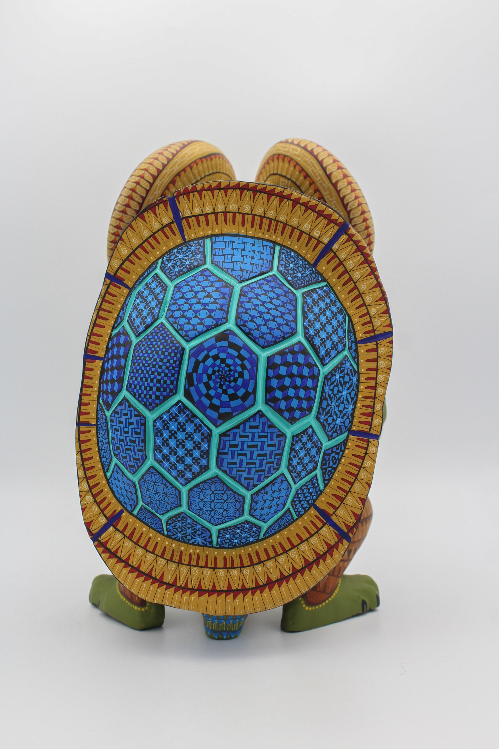 Oaxacan Handmade Mexican Turtle Warrior Ram Fusion Masterpiece Alebrije ...