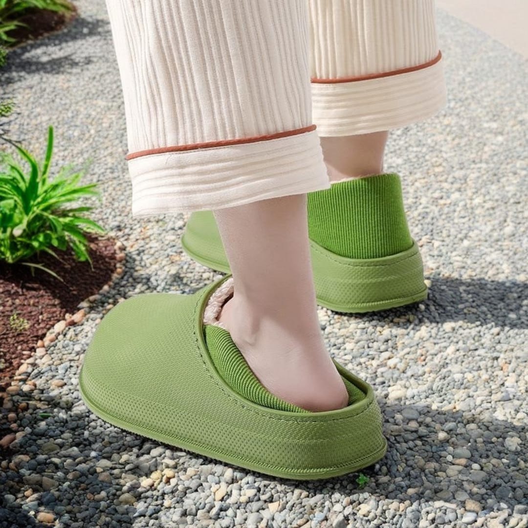 Waterproof Slippers, Adults Faux Fur Non-slip Sole, Indoor Outdoor ...