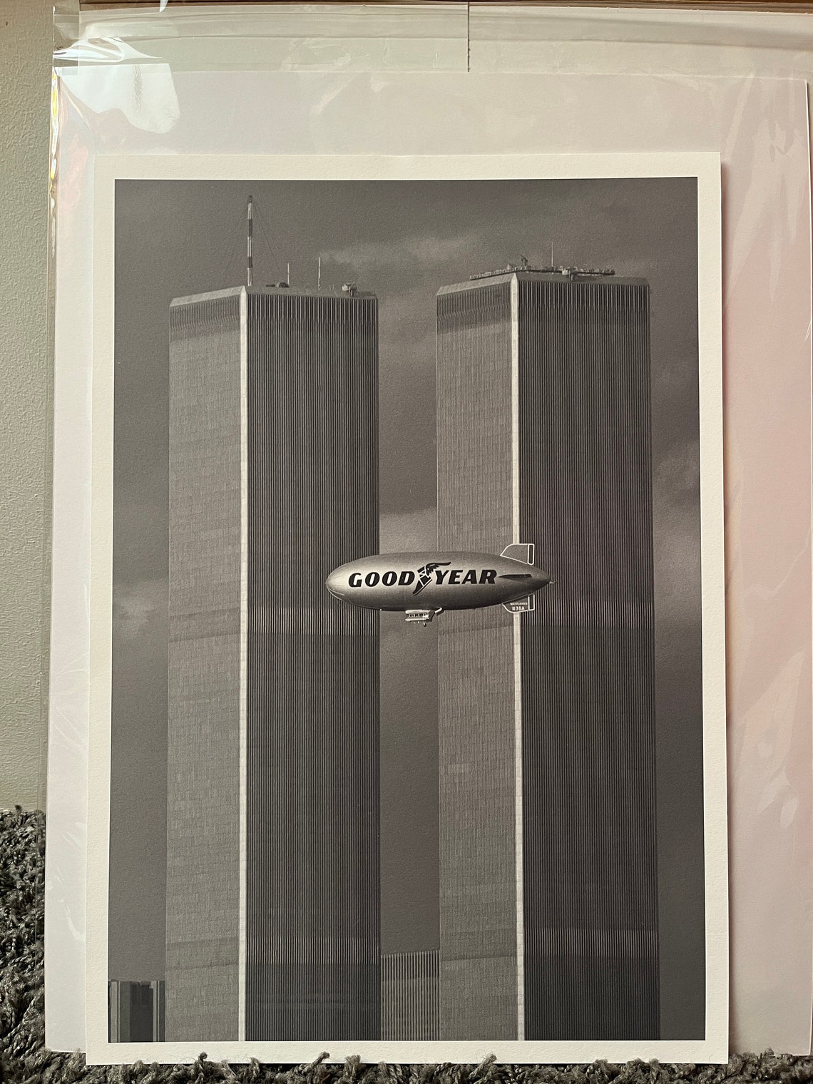 Twin Towers Good Year Blimp Print 13in X 19in - Etsy