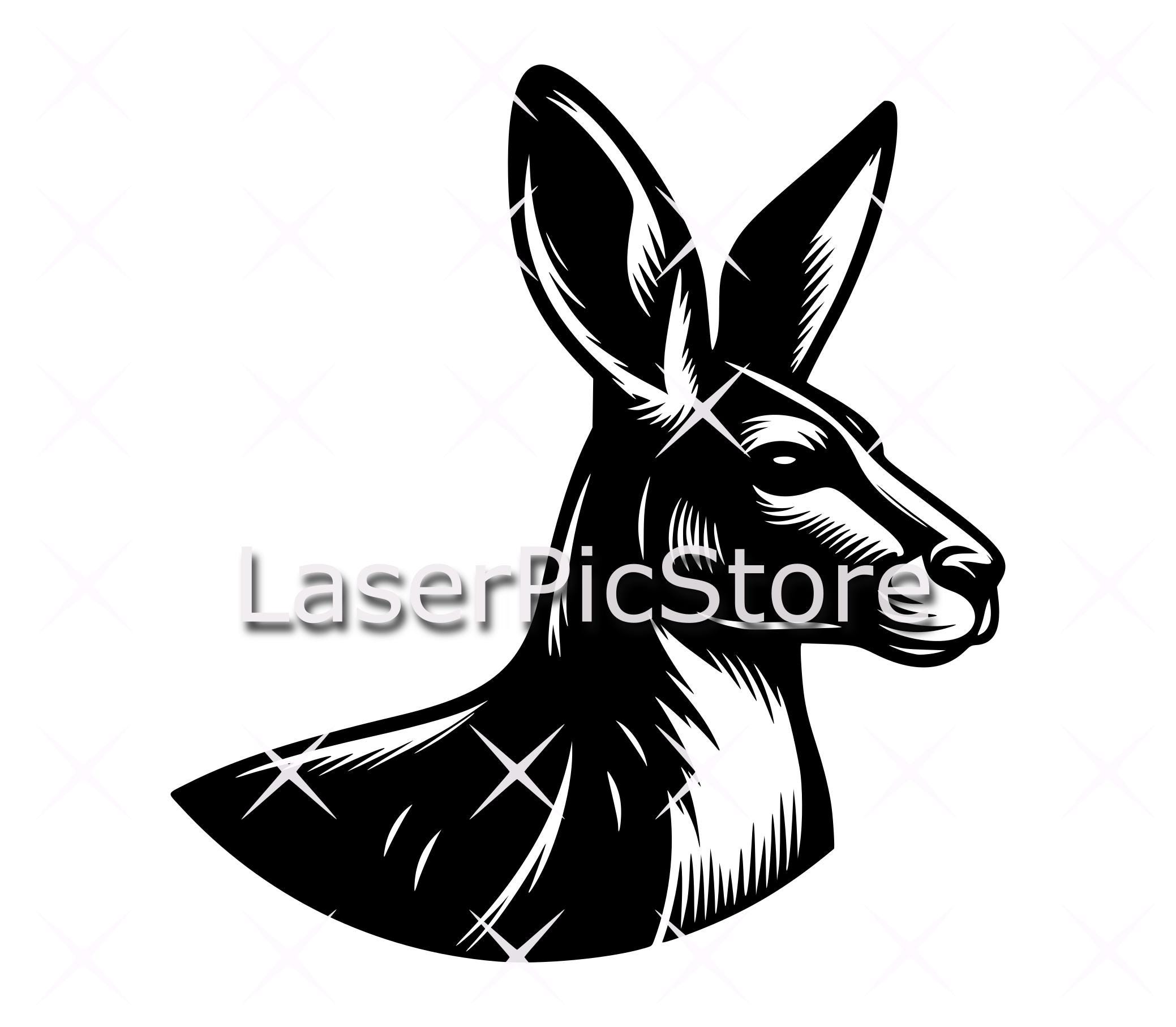 6 Kangaroo Vector Files - SVG AI DXF Eps - Basic Lines Svg Files ...