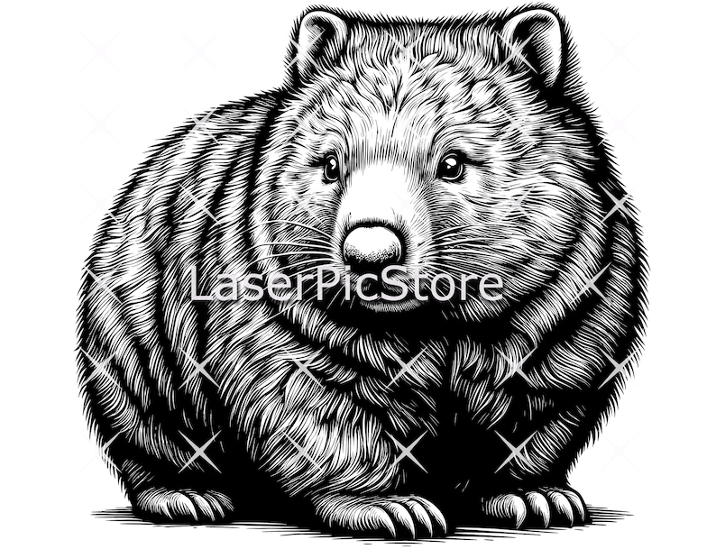 Wombat Vector File - SVG AI DXF - Australian Animal Svg - Wombat Laser ...