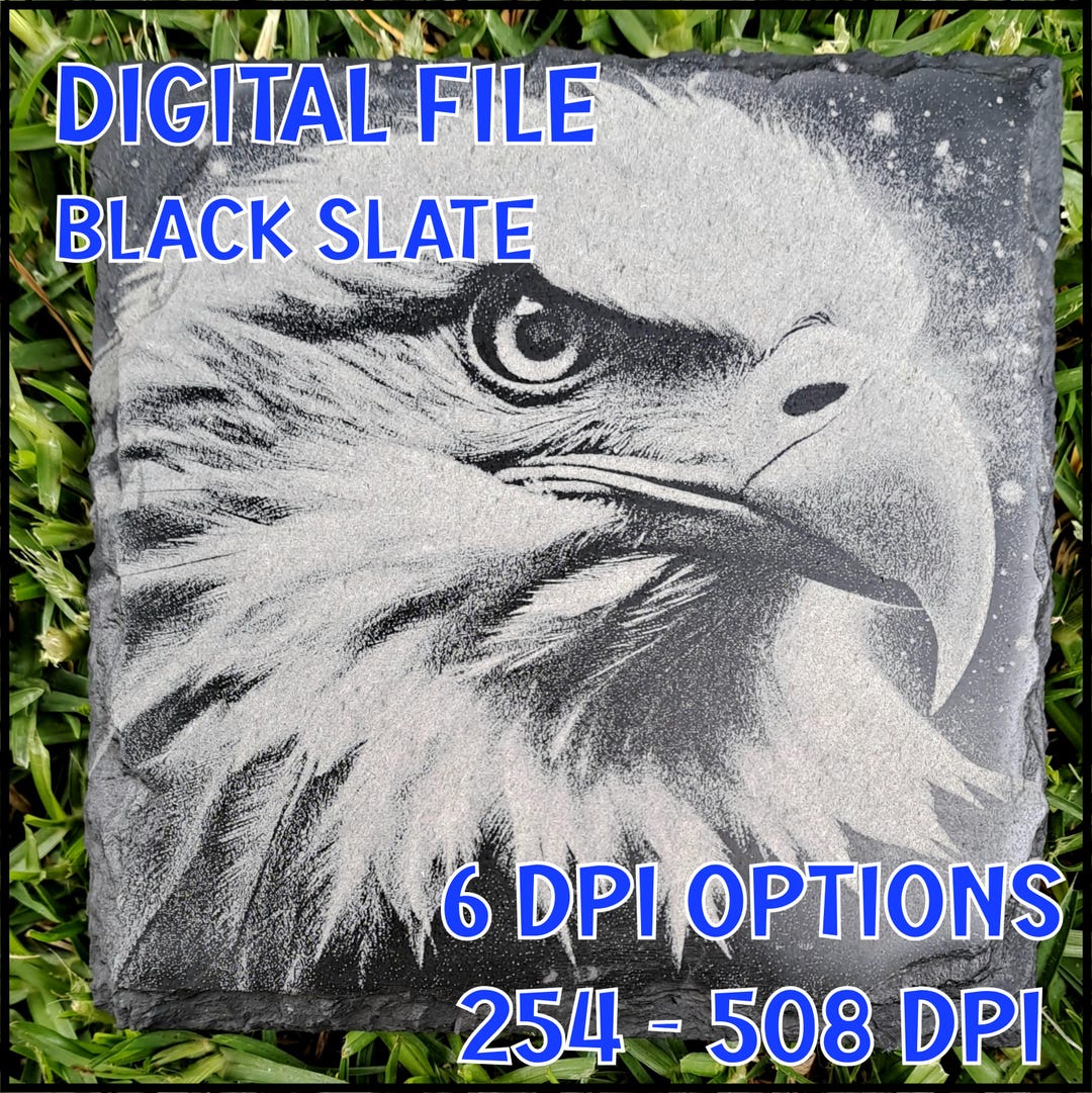 Bald Eagle Prepared Laser Image for Black Slate - Fully Prepared ...