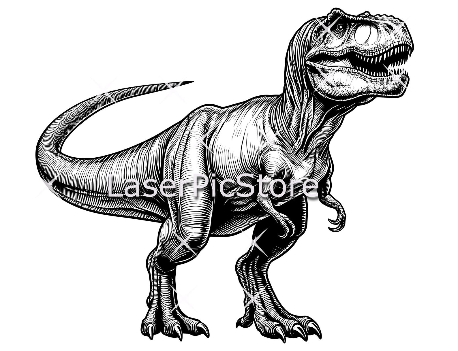 T-rex Vector File - SVG AI DXF - Tyrannosaurus Rex Svg - Dinosaur Print ...