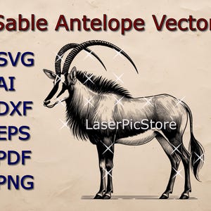 Sable Antelope Vector File - SVG AI DXF - African Animal Svg - Sable ...
