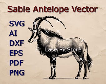 Sable Antelope Vector File - SVG AI DXF - African Animal Svg - Sable ...