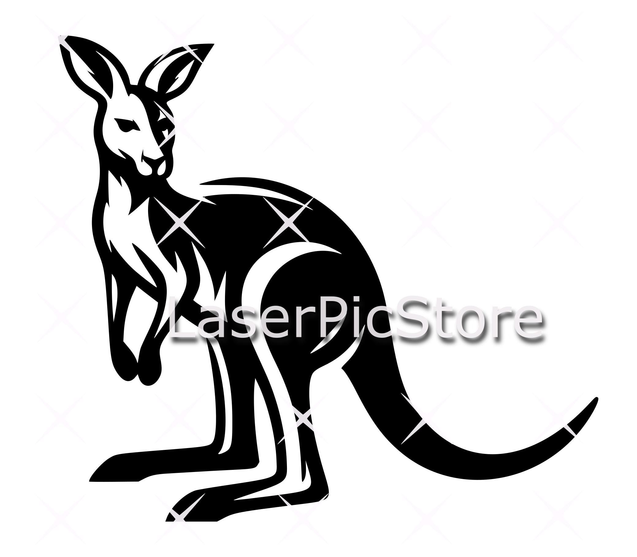 6 Kangaroo Vector Files - SVG AI DXF Eps - Basic Lines Svg Files ...