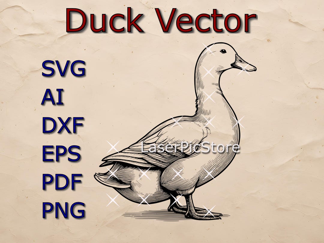 Duck Vector File - SVG AI DXF - Farm Animal Svg - Duck Engraving - Etsy