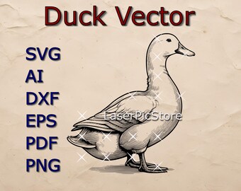 Duck Vector File - SVG AI DXF - Farm Animal Svg - Duck Engraving - Etsy