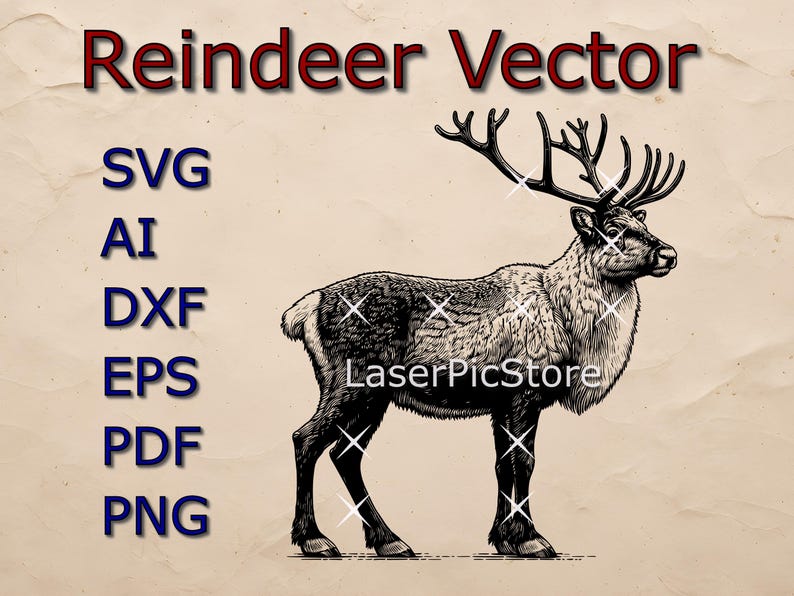 Archivo vectorial de reno - SVG AI DXF - Animal ártico SVG - Archivos ...