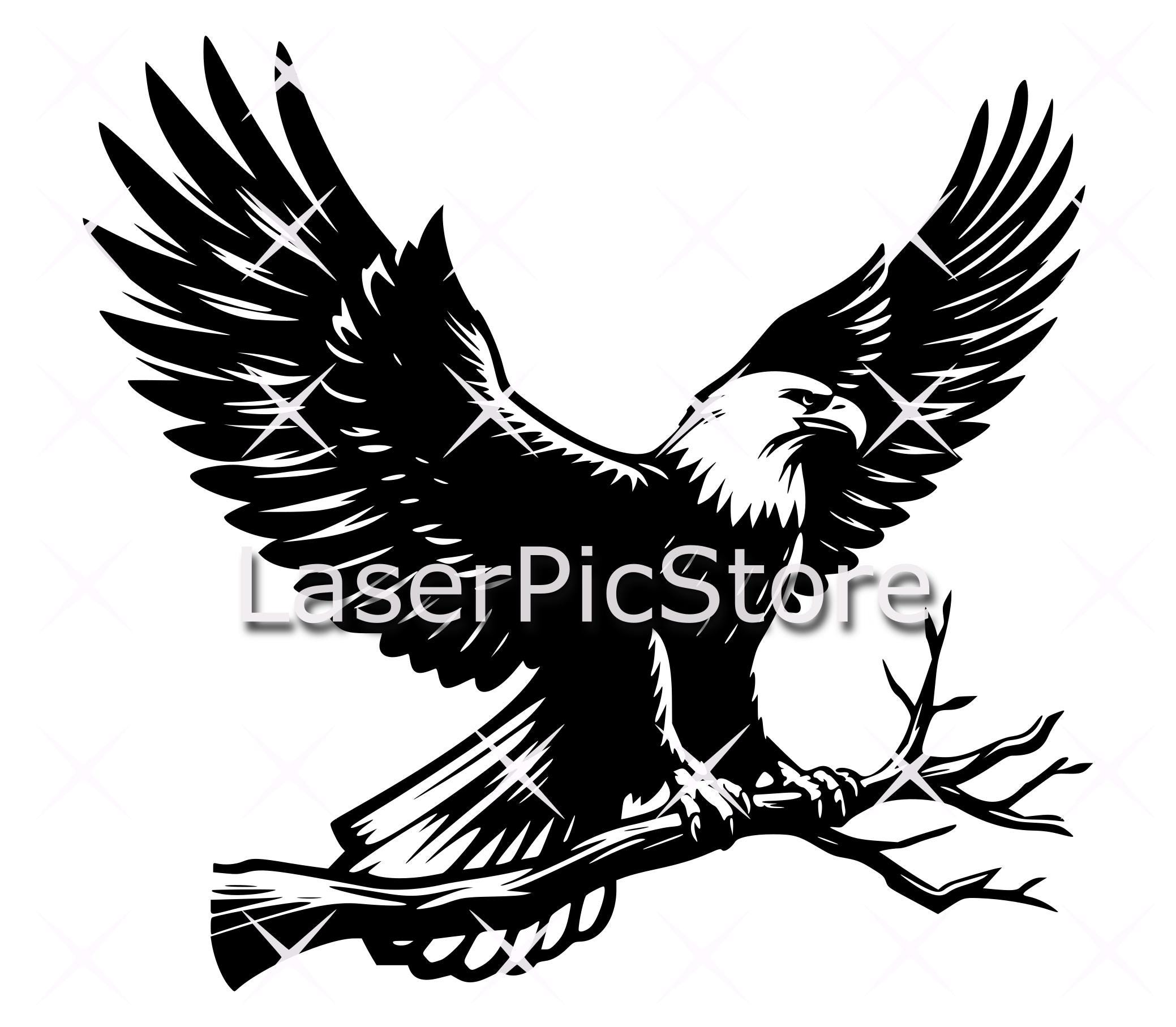 6 Bald Eagle Vector Files - SVG AI DXF Eps - Basic Lines Svg Files ...