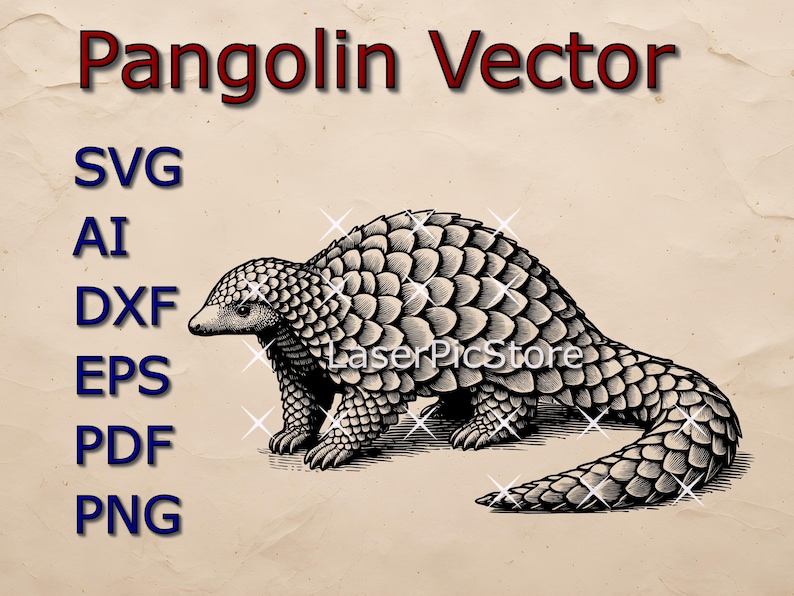 Pangolin Vector File - SVG AI DXF - African Animal Svg - Pangolin Laser ...