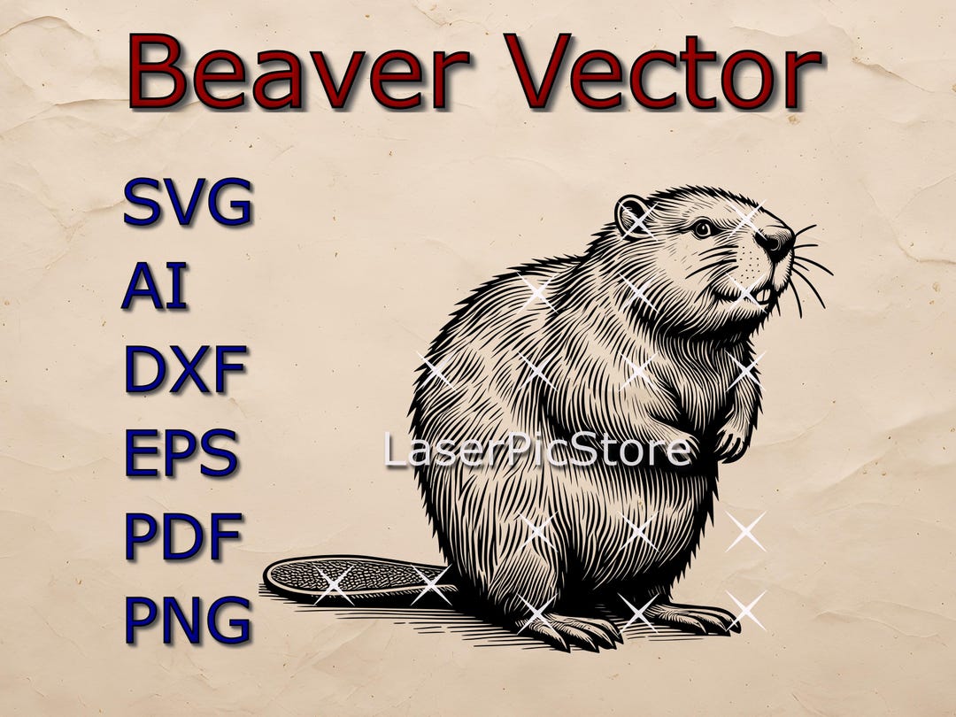 Beaver Vector File - SVG AI DXF - American Animal Svg - Beaver Laser ...