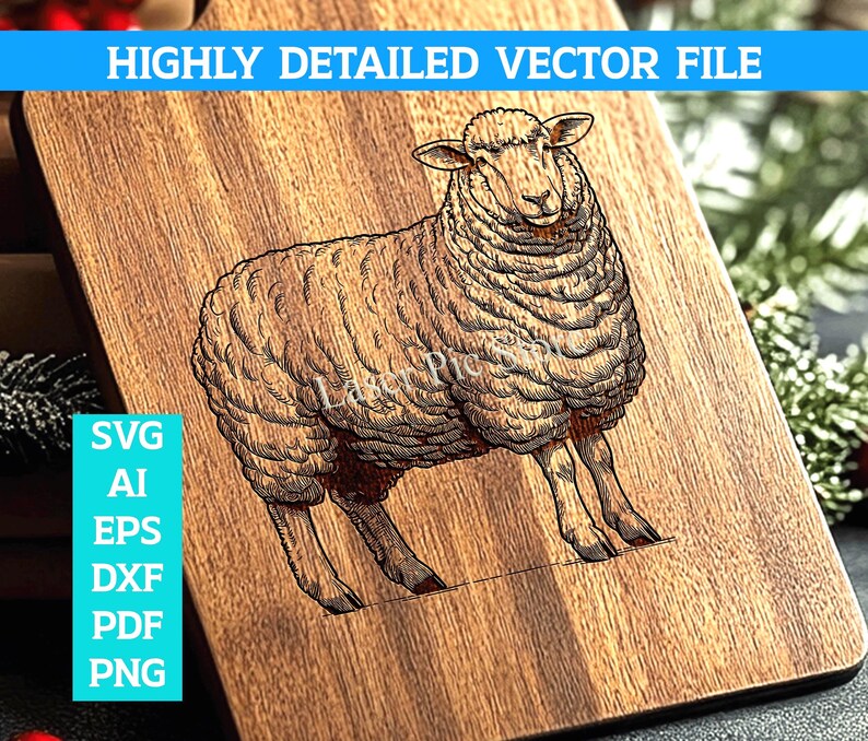 Sheep Vector File - SVG AI DXF - Farm Animal Svg - Sheep Engraving - Etsy