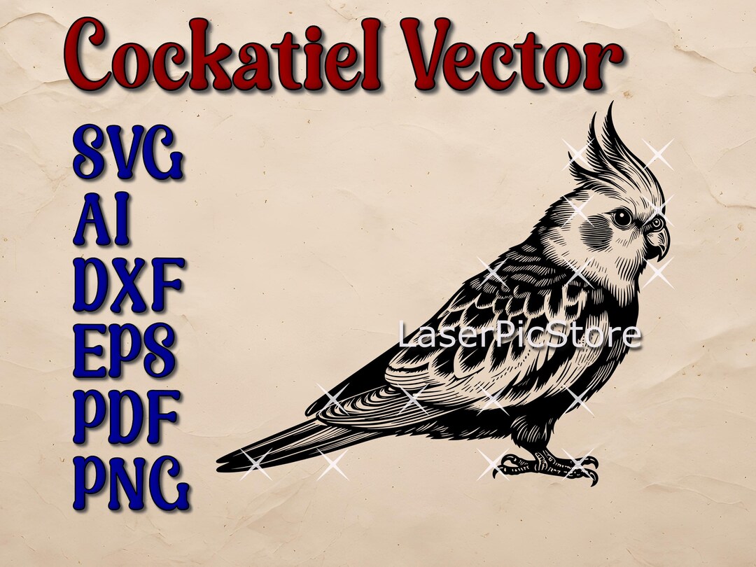 Cockatiel Vector File - SVG AI DXF and More - Australian Animal Svg ...