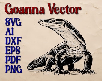 Goanna Vector File - SVG AI DXF - Australian Animal Svg - Etsy