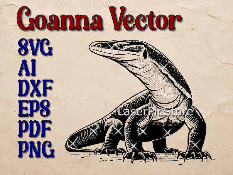 Goanna Vector File - SVG AI DXF - Australian Animal Svg - Etsy Australia