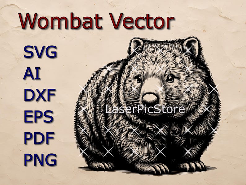 Wombat Vector File - SVG AI DXF - Australian Animal Svg - Wombat Laser ...