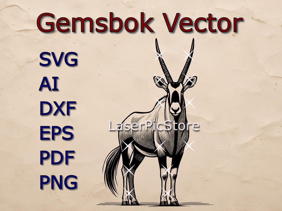 Gemsbok Vector File - SVG AI DXF - African Animal Svg - South African ...