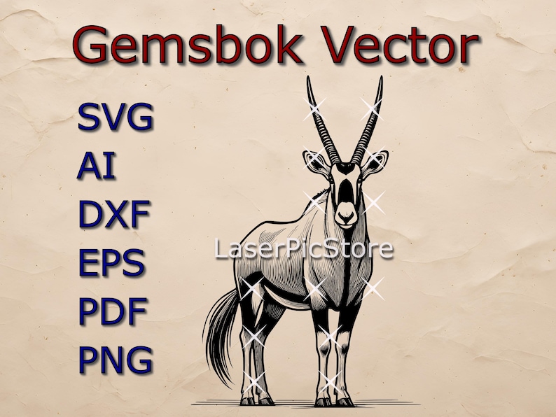 Gemsbok Vector File - SVG AI DXF - African Animal Svg - South African ...