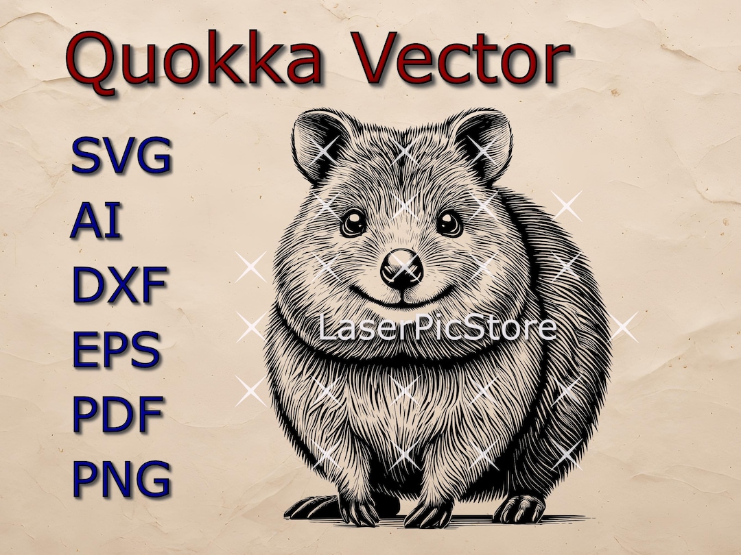 Quokka Vector File - SVG AI DXF - Australian Animal Svg - Quokka Laser ...